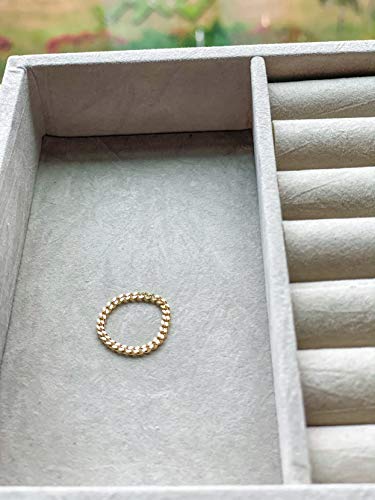 espere 14k Gold Flat Cuban Chain Ring | Dainty Solid Gold Eternity Ring | Simple Stackable Band Stackers Size 9