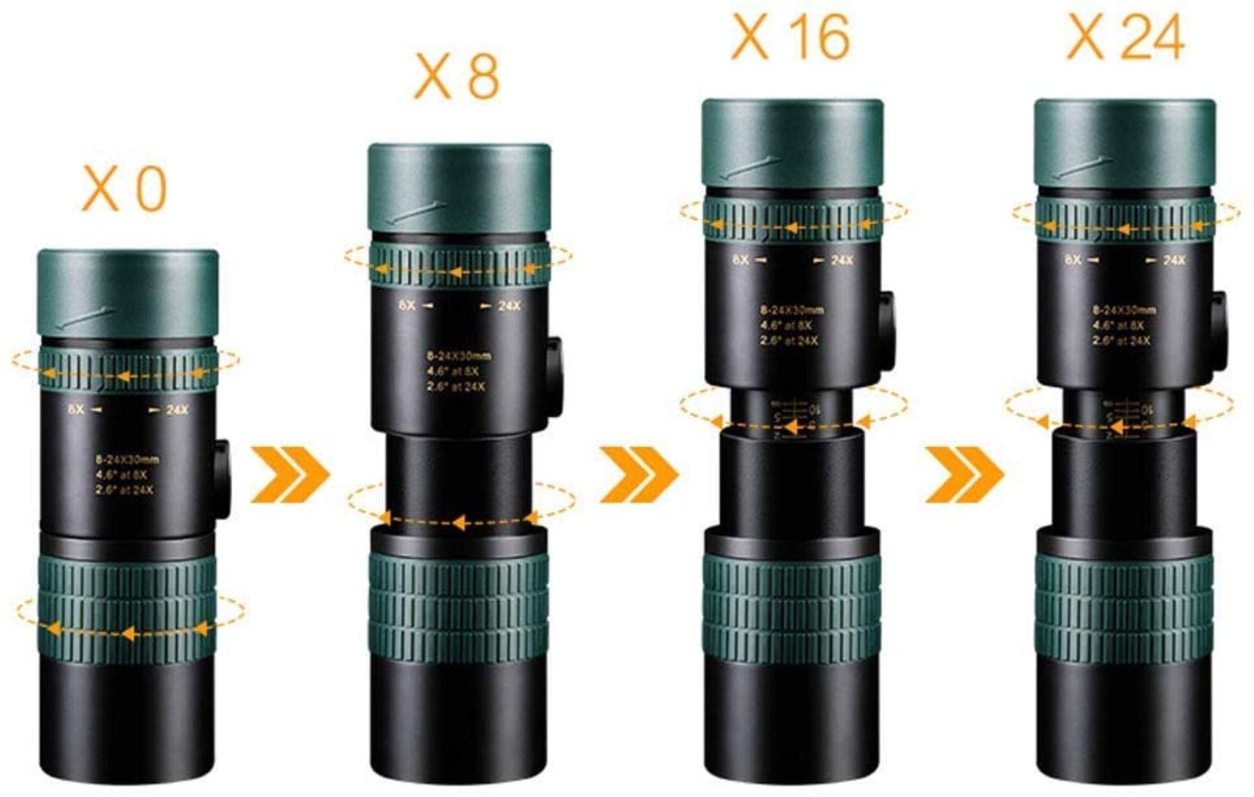 Digital Telescope Gift 8-24X30 High Powerful Telescope FMC Prism Lens Stretch Monocular Scope Handheld Waterproof HD Zoom for Telescope