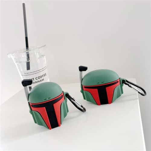 HENJI Case for AirPods 3rd Generation, 3D Popular Cute Mandalorian Boba Fett Design Soft Silicone Portable&Shockproof Cover for Apple Airpods 3 2021 (Boba Fett)