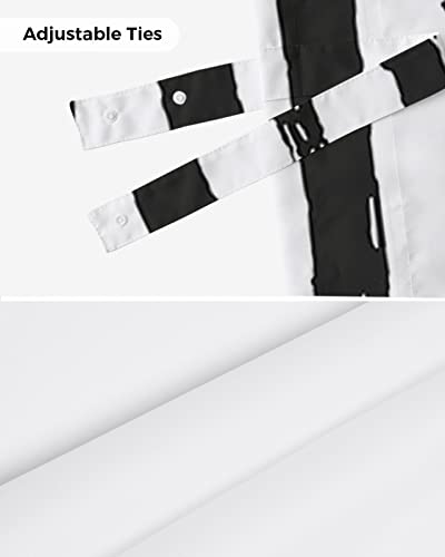 St Patrick's Gold Lucky Clover Leaves Tie Up Valance Curtain for Kitchen-Small Window Shade Valances Adjustable Rod Pocket Windows Treatment for Bathroom Black and White Stripes Line,1 Panel 42x18in