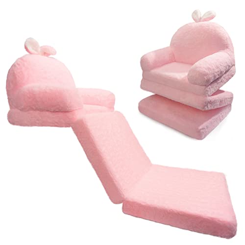MONKISS Kids Couch Fold Out Soft Toddler Chairs ,Toddler Armrest Chair Bed for Play ,Gift for 0-3 Years