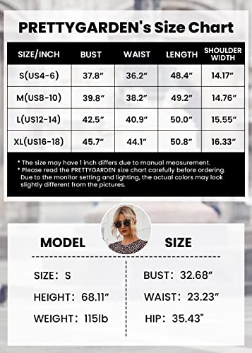 PRETTYGARDEN Women's Summer Casual Boho Dress Floral Print Ruffle Puff Sleeve High Waist Midi Beach Dresses (Blue Apricot,Medium)