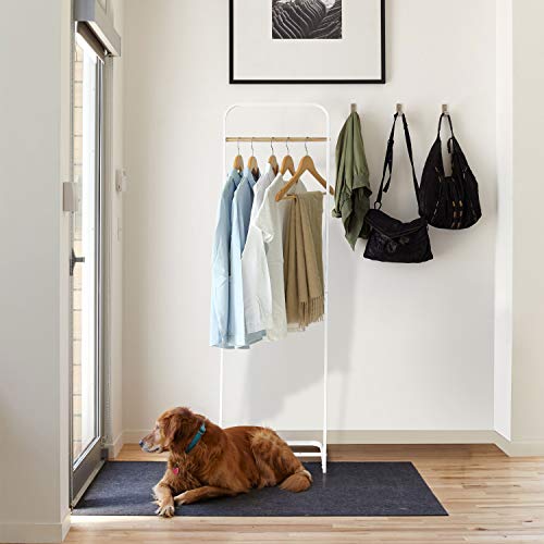 JEFEE Garment Rack Hang Clothes Rack Simple Garment Rack for Garment Storage Display, Heavy Duty Metal Clothes Rack, Hang Clothes Rack Covers a Small Area, Simple and Fashionable, White