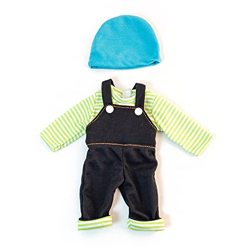 Miniland Doll Clothes for 11", 12", 13" Baby Dolls, Jean Overalls, Long Sleeved Shirt, Cap, Doll Clothing Fits American Girl, Corolle Calin, La Baby, Melissa, Baby Stella, Sweetheart, 31645