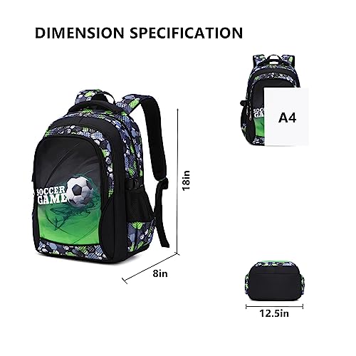 Lmwzh Backpack For Boys Elementary School Bags Kids Bookbag Waterproof Lightweight Durable Green (2023 Model)