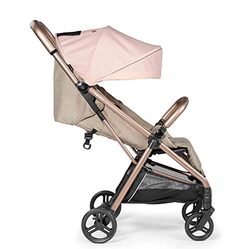 Peg Perego Selfie β Self-Folding, Light Weight, Compact Stroller β Compatible with All Primo Viaggio 4-35 Infant Car Seats - Made in Italy - Mon Amour (Beige, Pink, & Rose Gold)