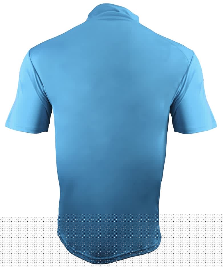 Epic Adult Cool Performance Short Sleeve Quarter Zip Tee Shirt Blue/Grey L