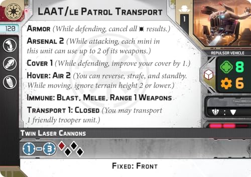 Star Wars: Legion LAAT/le Patrol UNIT EXPANSION - Deploy Transport and Air Support! Tabletop Miniatures Strategy Game for Kids & Adults, Ages 14+, 2 Players, 3 Hour Playtime, Made by Atomic Mass Games