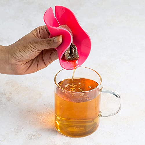 Primula Buddy Silicone Tea Bag Holder, Easy to Use and Mess-Free, Dishwasher Safe, 4.25-Inch, Honeysuckle