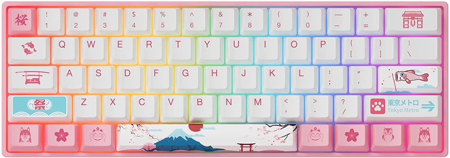 EPOMAKER AKKO 3061S World Tour R2 60% Wired Hotswap Mechanical Gaming Keyboard with RGB Backlight, Dye Sublimation PBT Keycaps, NKRO Programmable for Gamers/Mac/Win (Gateron Pink Switch, 61 Keys)