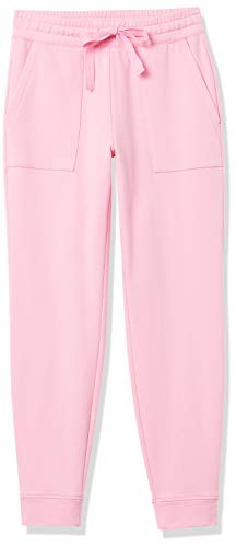 Daily Ritual Women's Relaxed-Fit Terry Cotton and Modal Patch Pocket Jogger Pants, Pink, Medium