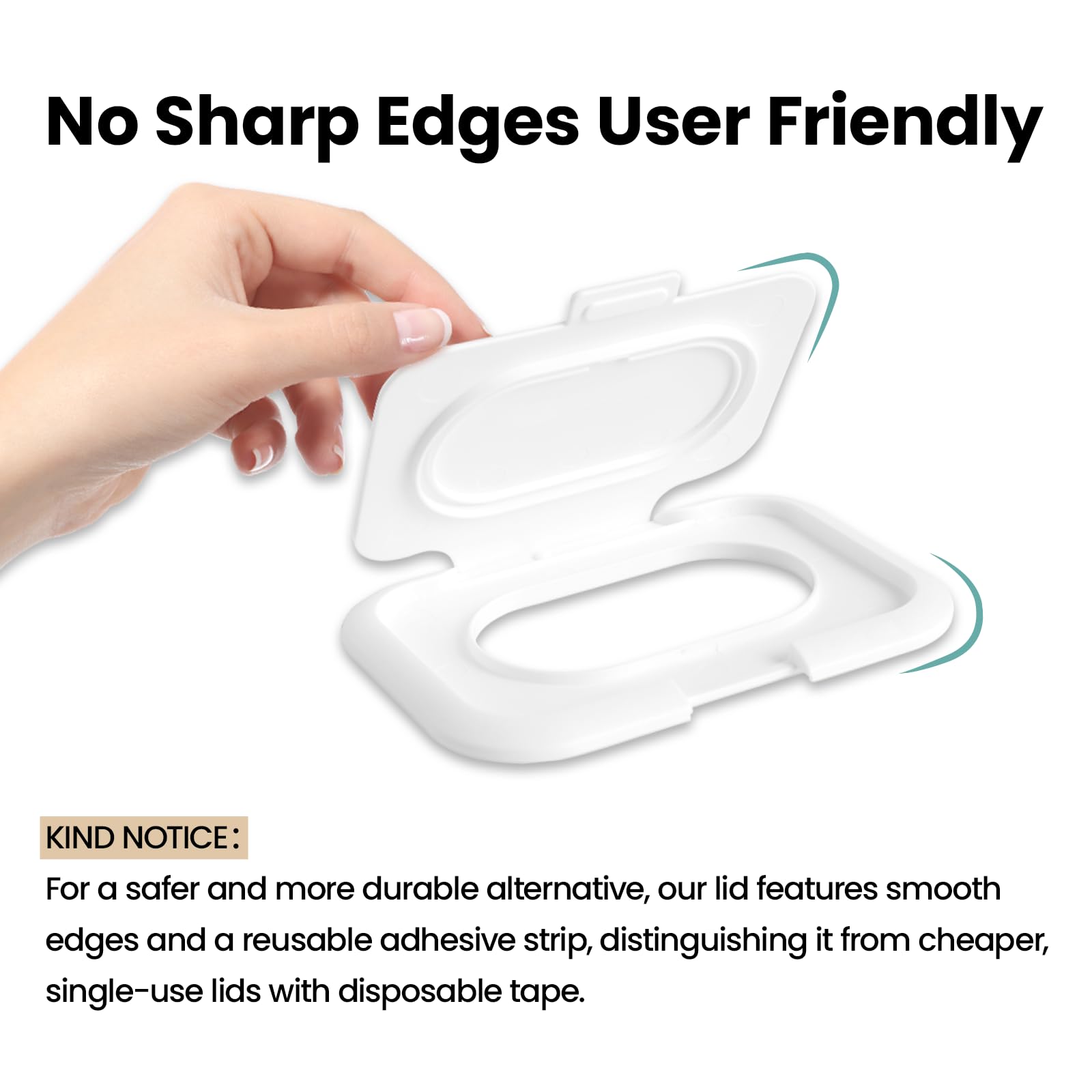 Reusable Wipe Lid for Baby Wipes Refill, Reusable for Over 1 Year, Replacement Cover Cap for Non Flip Top Wipes, Open Top Diaper Wipes, 2 Pcs