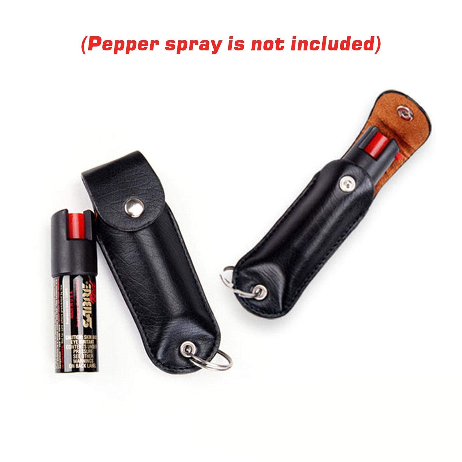 Doukedge Spray Pouch OC/Mace Spray Holder Leather Case for MK3 Canister, Soft Case & Key Ring Pepper Spray Belt Holster (Pepper Spray Not Included, Random Color)