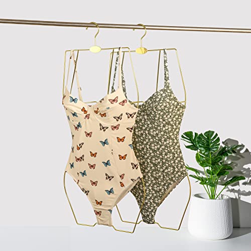 Gold Full Body Shape Metal Wire Swimwear Swimsuit Display Hangers for Dress,Bikini,Lingerie Hangers(10 Pack ,Gold)