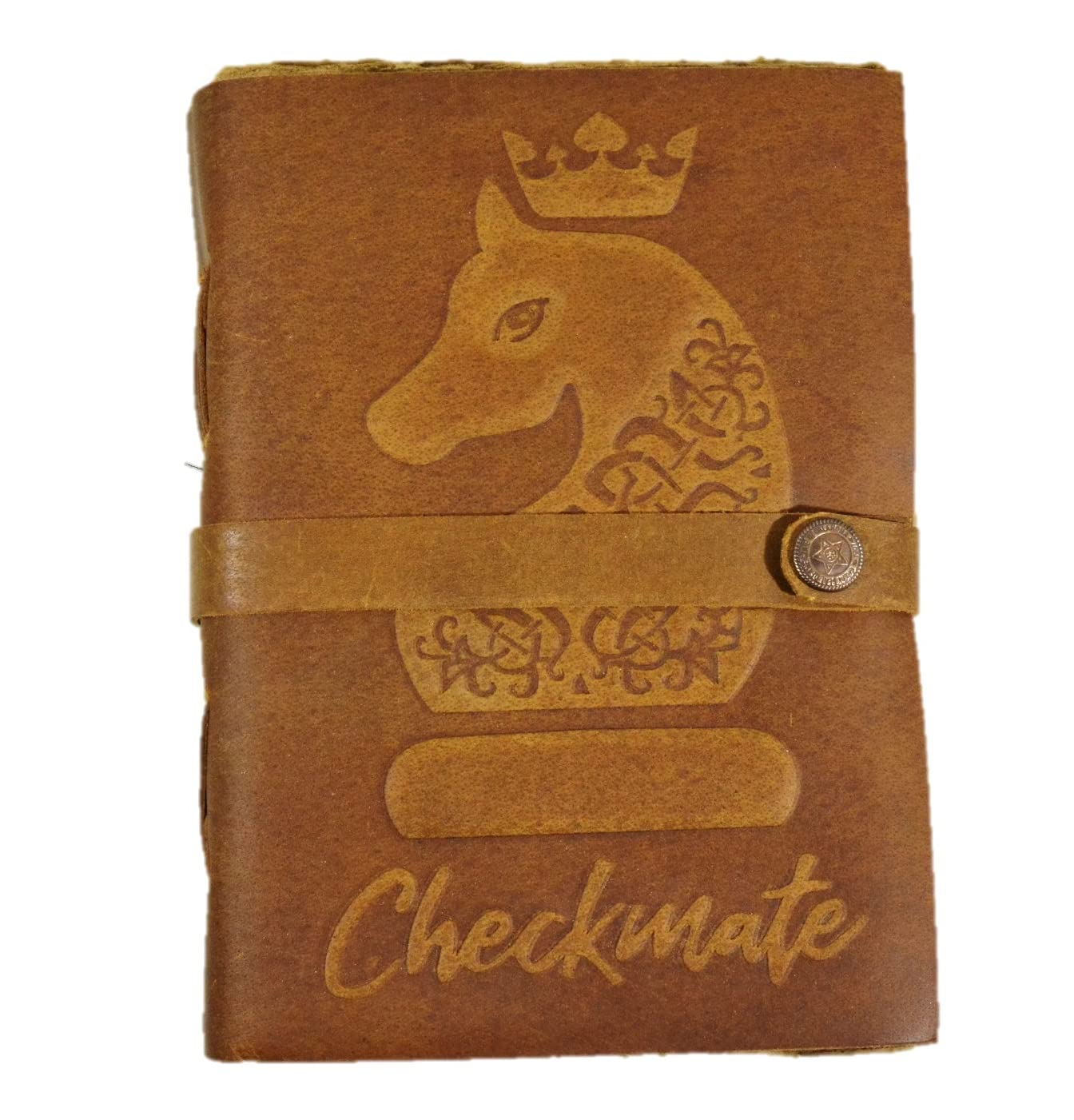 Erangle Genuine Leather Journal-Antique Vintage Deckle edge Handmade Unlined Pages Sketchbook-Drawing Diary for Men and Women, Brown (8" (H) x 6" (L))