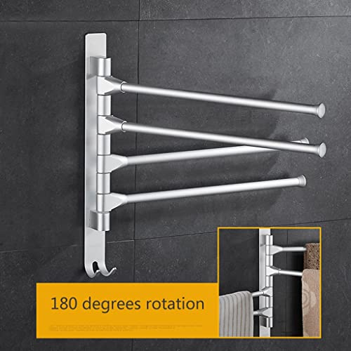 GIUIN Towel Rack Multi Arms Hanging Hooks Bathroom Movable Bars Accessories Rack Shelf