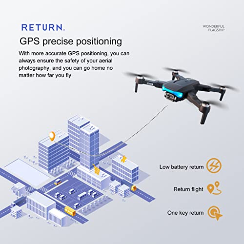 Professional Drones with Dual Camera for Adults 6k for Beginner with GPS&Auto Return Home,56 Mins Flight Time,1000m Control Range Foldable Drone,Follow Me,Light Positioning,Brushless Motor,5Ghz Fpv B
