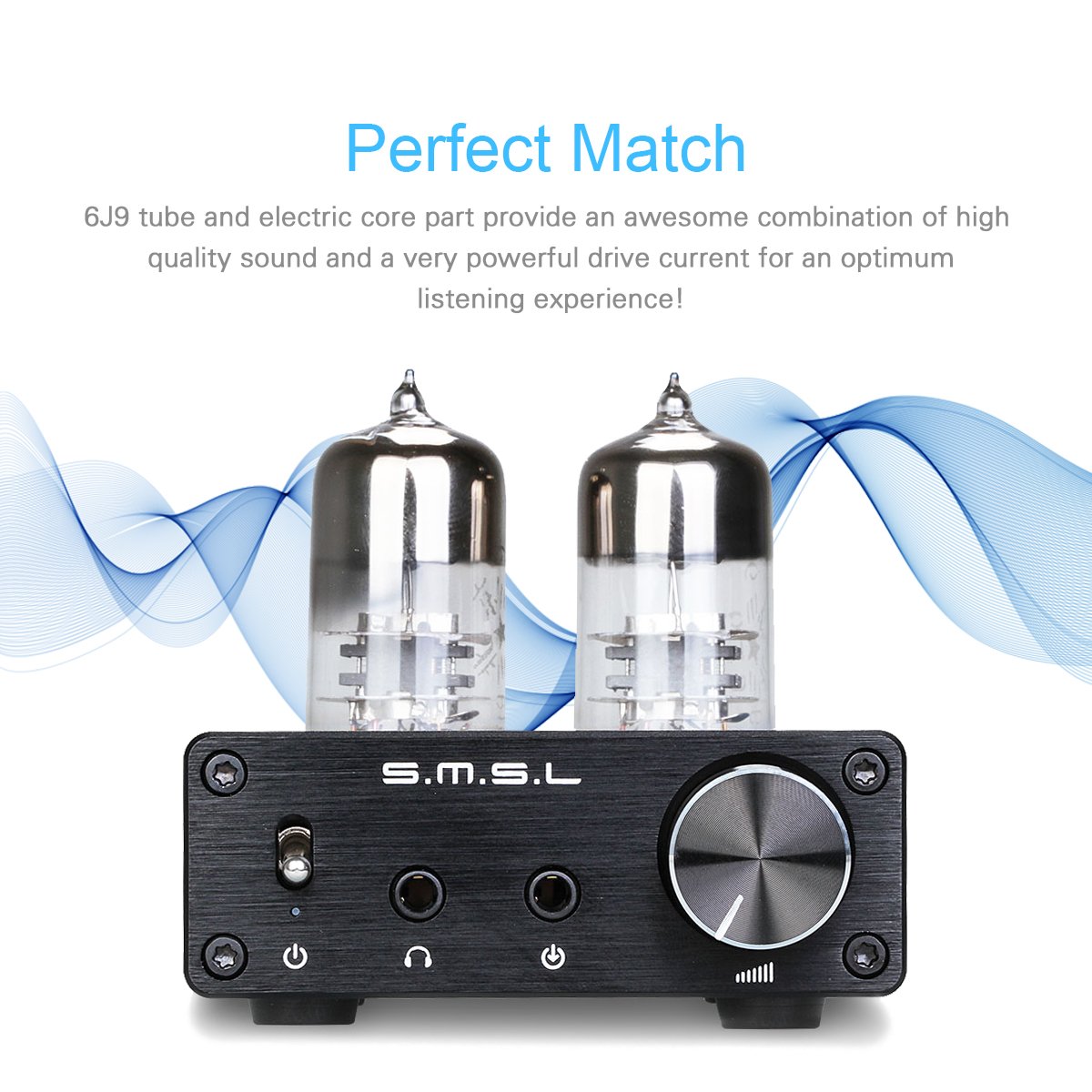 SMSL T2 Vacuum Tube Headphone Amplifier, Mini Audio HiFi Stereo Integrated Amp