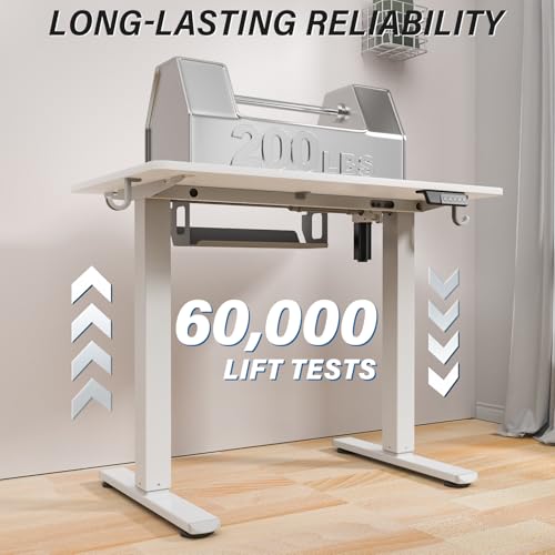 Kingant Standing Desk Height Adjustable Small Electric Stand Up Desks [35 x 20 Inch] - Ergonomic Sit Stand Desk Rising Desks for Home Office Computer Desk Stand Desk Workstation with Cable Management