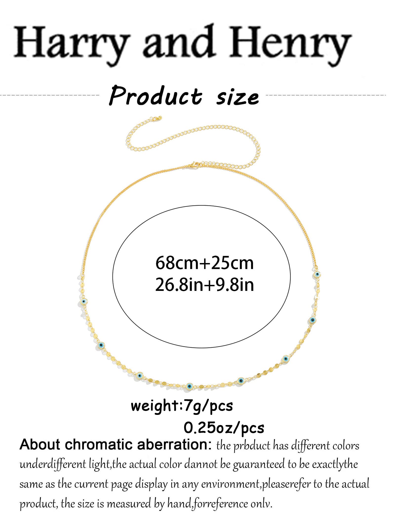 Evil Eye Waist Chain for Women Bikini Body Chain Sexy Belly Chain Boho Body Jewelry for Beach(A)