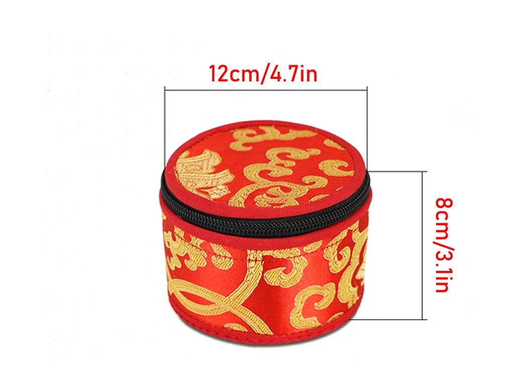 Singing Bowl Storage Bag - Singing Bowl Carry Case Bag, Zipper Closure, Colors Vary (D:5.51in/14CM)
