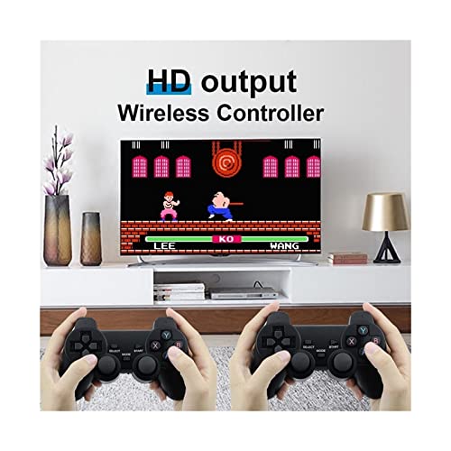 gift 2.4G Controller Plug And Play Video Game Console 4K HD Built-in 10000 Games PS1/FC/GBA Wireless Controller Retro Game Console Game Stick Christmas Gif ( Color : B 64G-10000 games , Size : 1 )