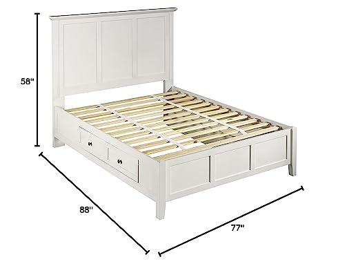 Modus Furniture Solid Wood 2-Side Storage Bed, California King, Paragon - White