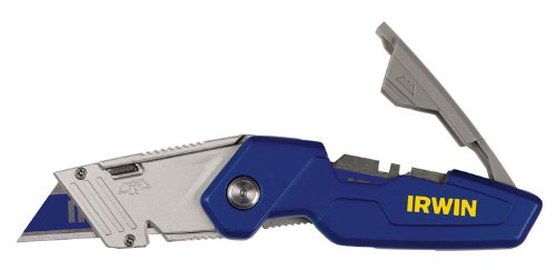 IRWIN Utility Knife, Folding with Blade Storage (1858319) , Blue