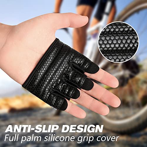 RYMNT Weight Lifting Gloves for Women, Short Micro Workout Gloves with Enhanced Padding Protection & Silicone Grip Palm for Weightlifting, Gym Exercise,Training, WODs, Athletes,Tie Dye White.Small
