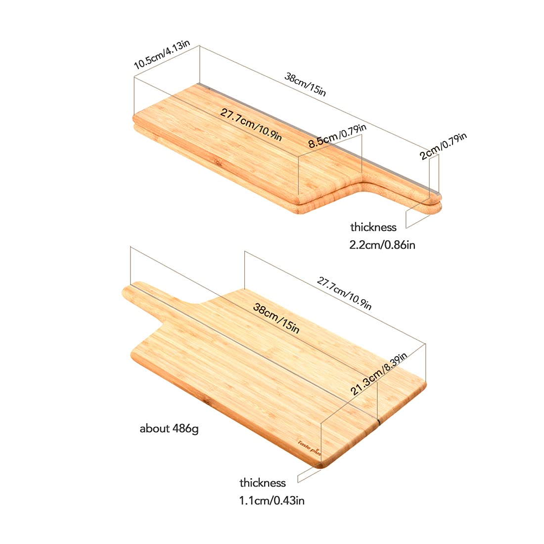 Folding Bamboo Cutting Board with Handle, Taste plus Foldable Wood Cutting Boards for Kitchen, Folding Bamboo Chopping Board 10.9 x 8.4 Inch
