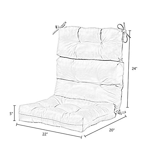 Greendale Home Fashions Outdoor 44 x 22-inch High Back Chair Cushion, Set of 2, Midnight 2 Count