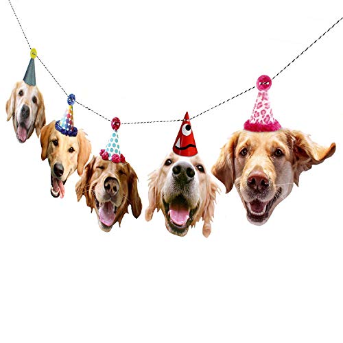 Golden Retriever Garland, dog birthday party banner decoration, Made in USA, Best Quality