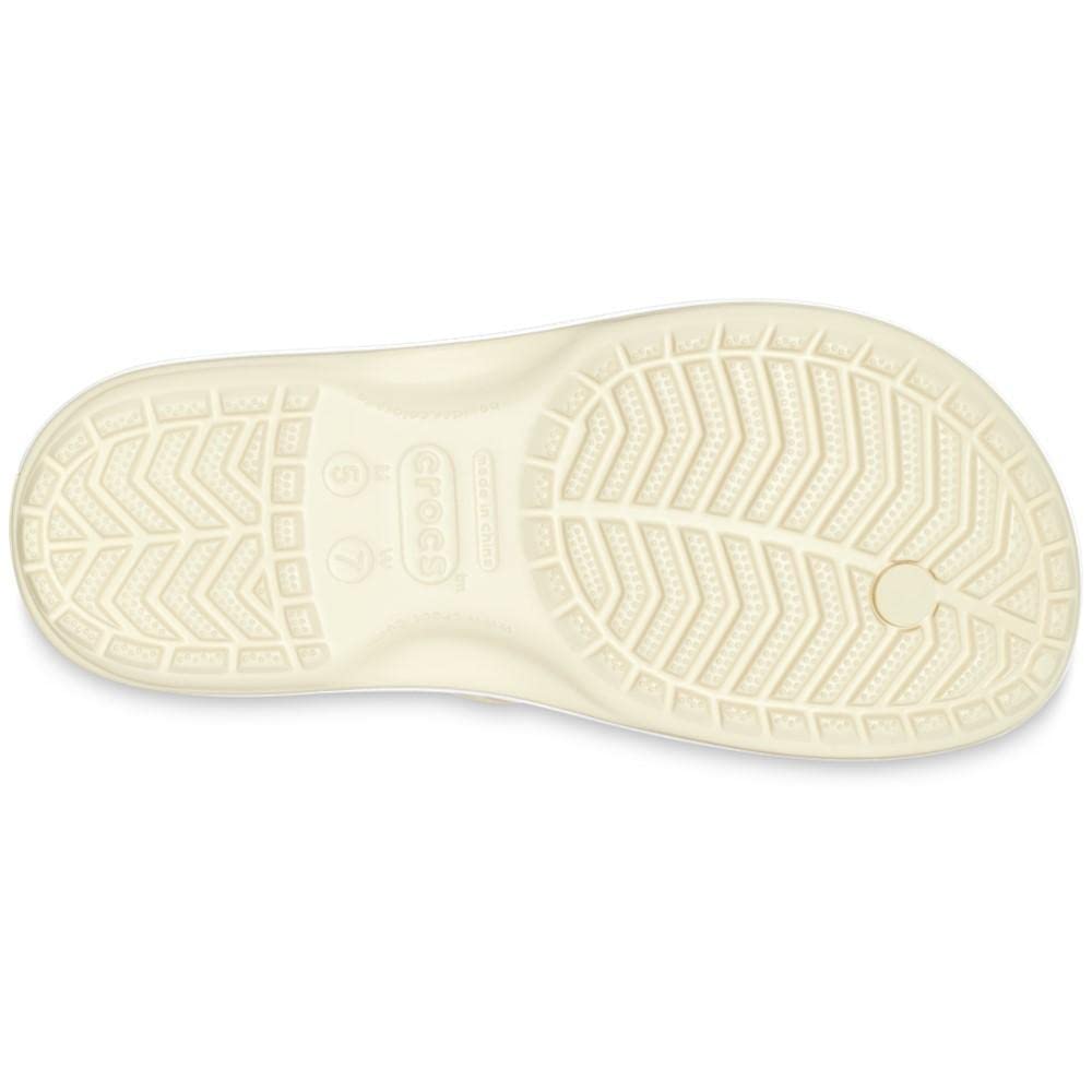 Crocs Unisex Crocband Flip Flop | Slip-on Sandals | Shower Shoes, Bone, Numeric_5 US Men