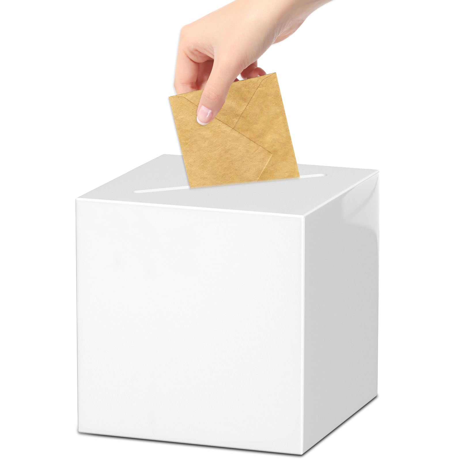 LATTYSY Card Box Holder, Elegant White Card Box for Weddings, Baby Shower, Birthday and Graduation Party Decorations