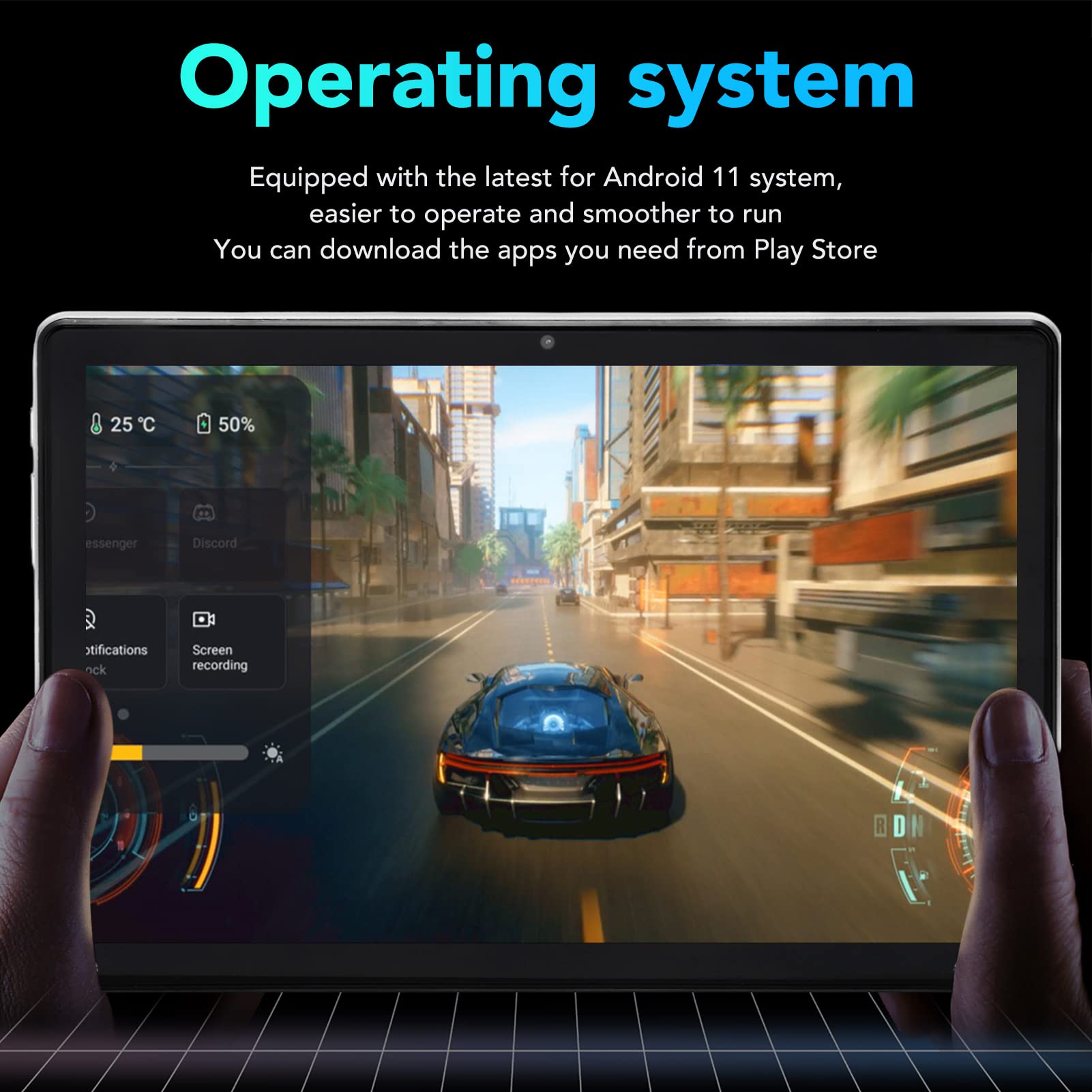 Desktop Tablet, Micro Edge Dual Camera 5G WiFi 4G LTE Tablet PC 10.1 Inch IPS 2 Card Slots for Business (US Plug)