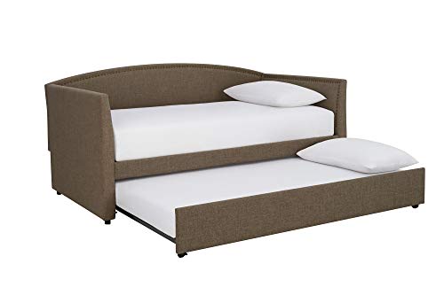 DHP Clara Linen Daybed with Trundle Set, Sofa Bed, Twin Size Frame, Oatmeal