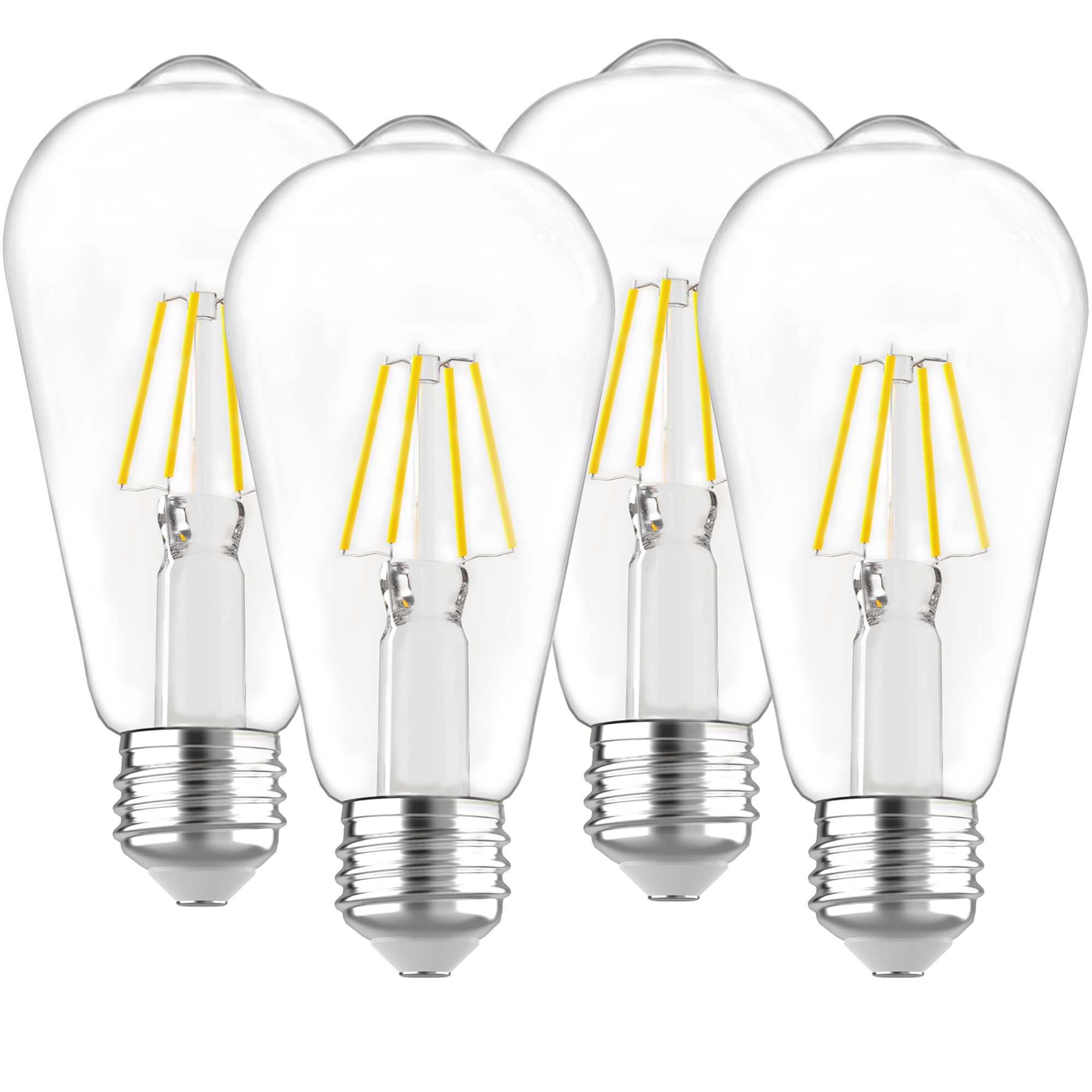Espird Vintage LED Edison Bulbs, E26 Edison Light Bulbs 6W Equivalent 60W, Antique Filament Bulbs st64 Edison LED Bulb Bright White 4000k, Non-Dimmable, 4 Pack