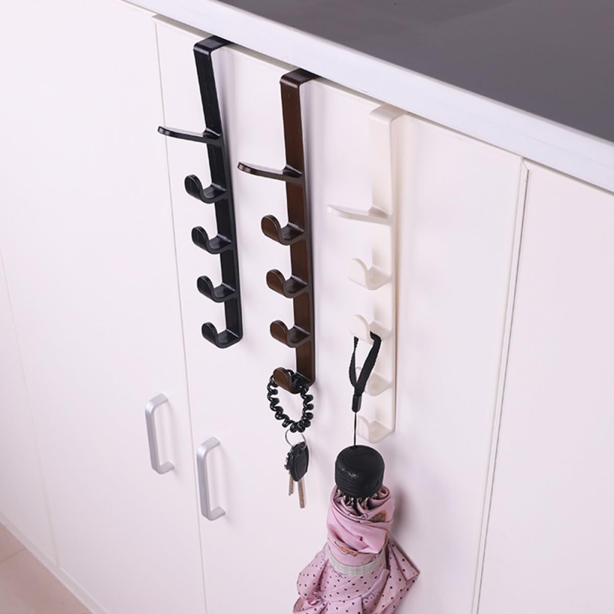 CRAFTHROU 3pcs 5 Hook Wall Hat Hanging Hooks Wall Mounted Hooks Entryway Hat Hanger Door Coat Hook Bathroom Towel Hook Wall Clothes Rack Over Door Coat Rack Multi Hanger Wall-Mounted Robe