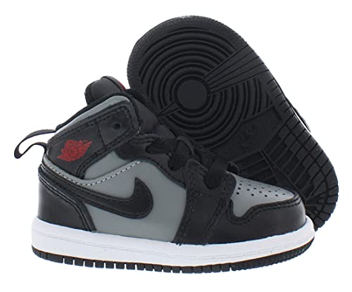 Jordan Toddler's 1 Mid Black/Gym Red-Particle Grey (640735 096) - 4