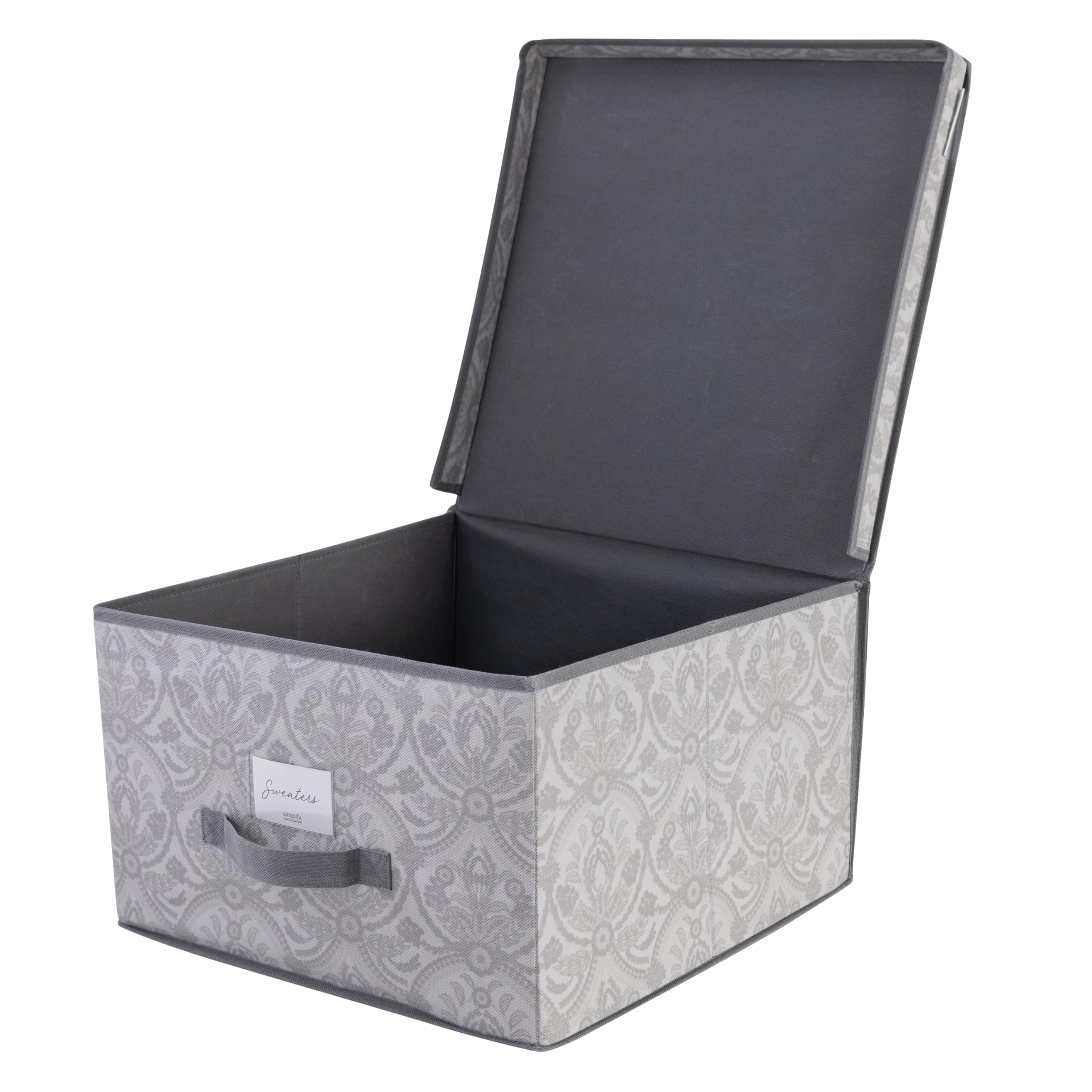 Laura Ashley Non-Woven Jumbo Storage Box, Dimensions: L16 x W16 x H10, Collapsible, Durable, Home Organization, Closet Storage, Grey