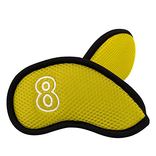 Craftsman Golf 10 pcs/set Meshy Golf Iron Covers Set (Yellow)