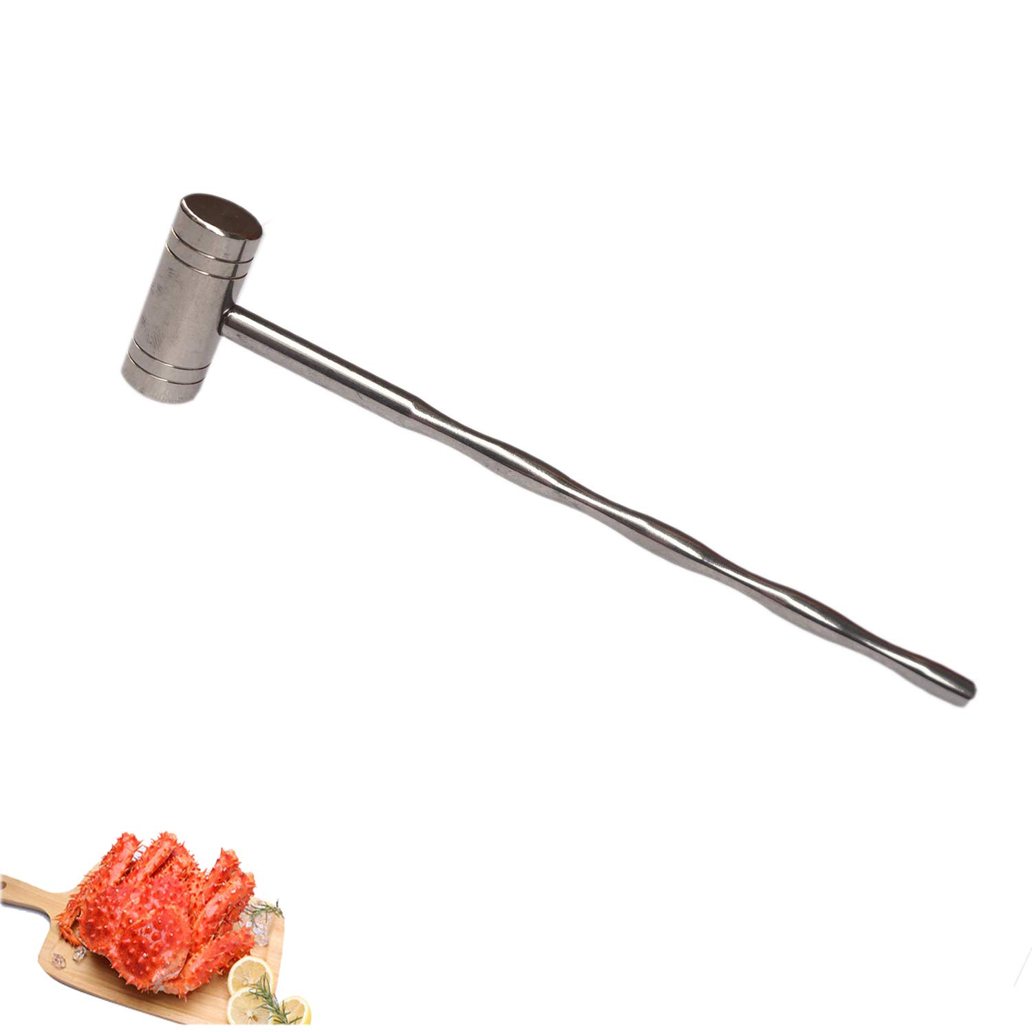 Stainless Steel Crab mallet, Mini Crab Lobster Hammer, Soild Seafood Shellfish Cracker Tool, Metal Dessert Making Mallet Opener -for Cracking Seafood, Break Chocolate Mold (Size 6.22"x1.34")