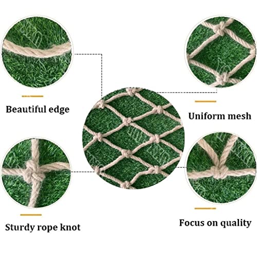 Hemp Rope net - Child Safety Net,Safe Net Balcony Stair Protection Anti-Fall Net Children Staircase Railing Safety nets, Interior Wall Decoration net, Balcony Guard Rail net Dia 8m
