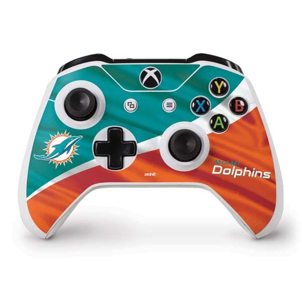 Skinit Decal Gaming Skin Compatible with Xbox One S Controller - Officially Licensed NFL Miami Dolphins Design