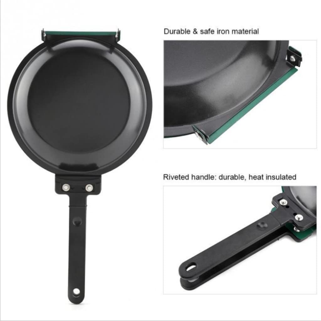DHTDVD Double Sided Frying Pan Green Nonstick Stir Frying Pan with Ceramic Coating Pancake Maker Cake Maker Home