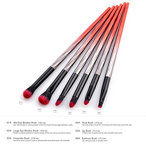 Glitter Brushes for Makeup 6Pcs Pro Makeup Brushes Set Foundation Powder Eyeshadow Eyeliner Lip Brush Tool Natural Hair Brush