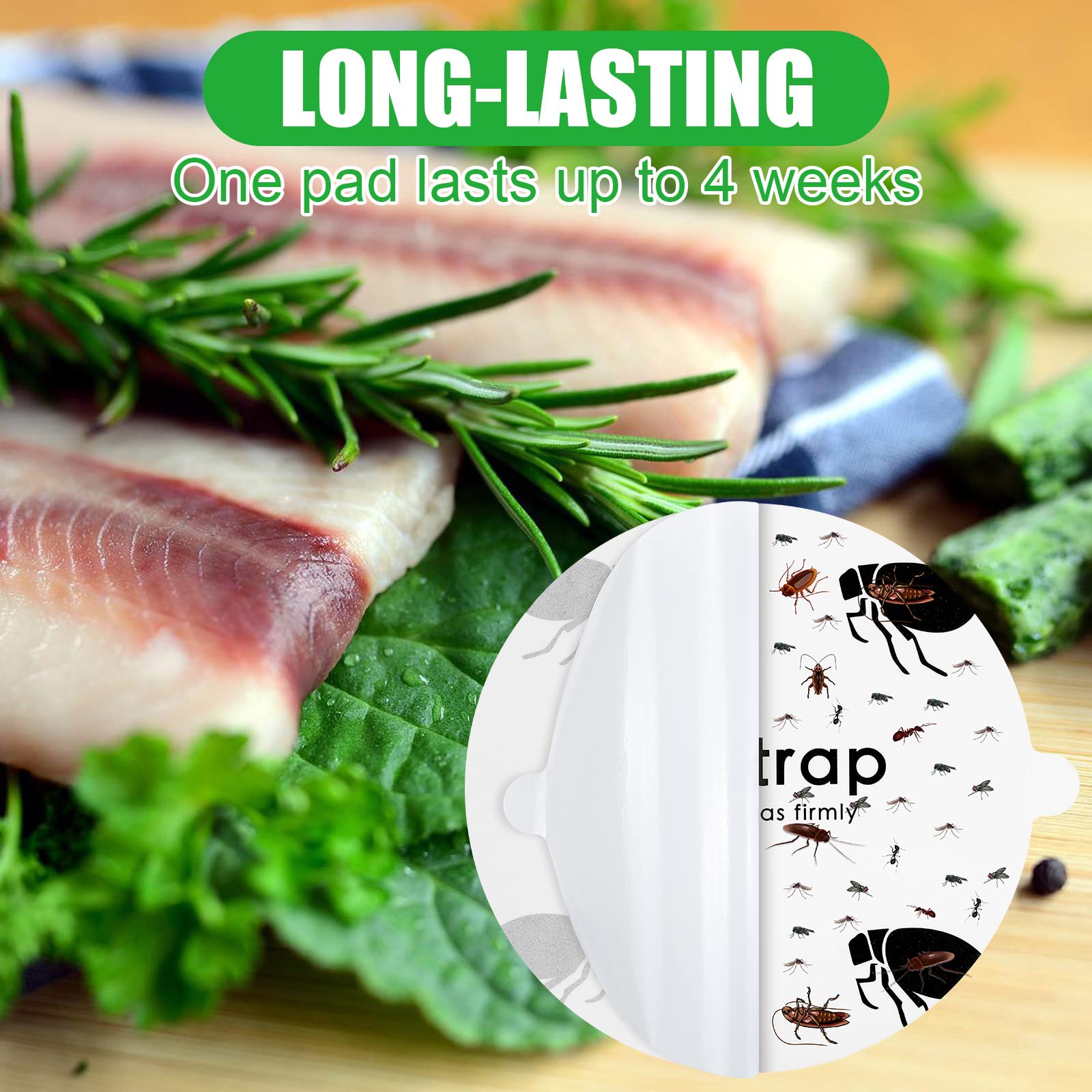 Flea Trap Refill Discs Sticky Traps Fly Trap Refill Glue Board Refills Trap Double Layer Adhesive Nontoxic Odorless Pest Control Traps Replacement Sticky Glue Pads 7.1 Inch for Bugs Flies (60 Pcs)