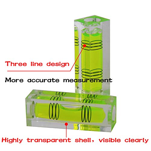 HighPrecision Mini Level Bubble Small Horizontal Bubble Three Line Horizontal Pearl Level Magnetometer (52 * 18 * 15mm green)2PCS