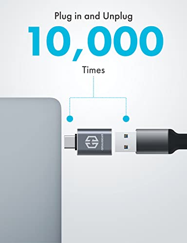 GRAUGEAR USB C to USB Adapter Pack of 2, 10Gbps Data Transfer, USB C Male to USB A Female Adapter 10Gbps, Compatible with PC, Laptop, MacBook, iPhone, iPad, Apple Watch, USB Charger, Type C Devices