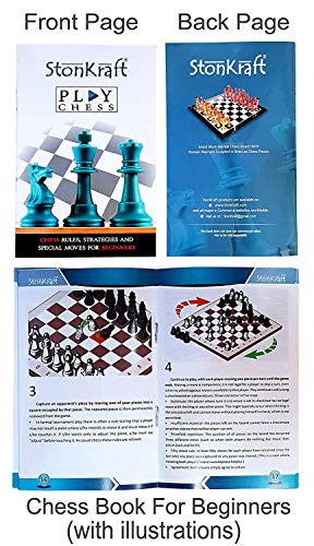 StonKraft - 8" X 8" Chess Board with Wooden Base with Stone Inlaid & Stone Pieces Game Set